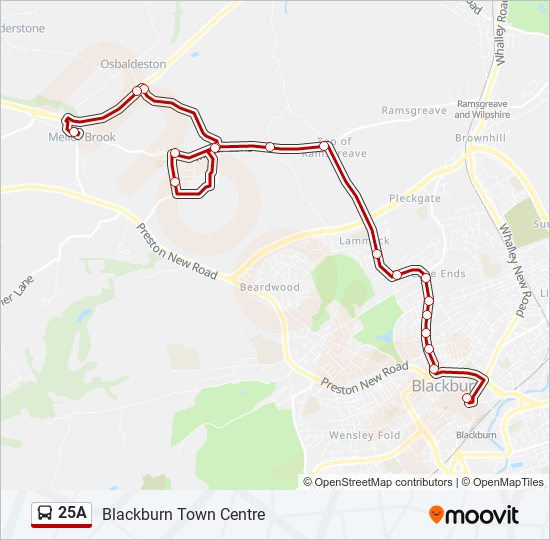 25a Route: Schedules, Stops & Maps - Blackburn Town Centre (Updated)