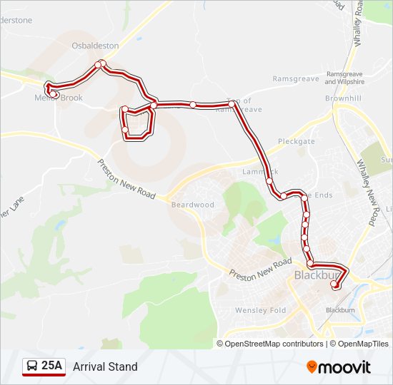 25A Route: Schedules, Stops & Maps - Arrival Stand (Updated)