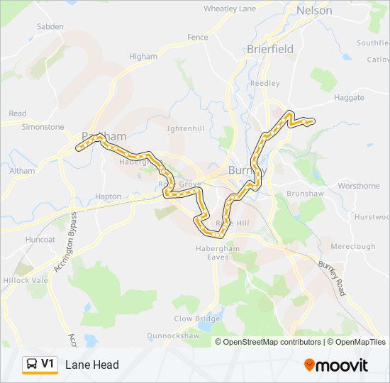 v1 Route: Schedules, Stops & Maps - Lane Head (Updated)
