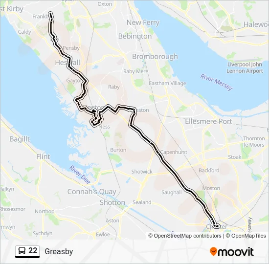 22 Route: Schedules, Stops & Maps - Greasby (Updated)