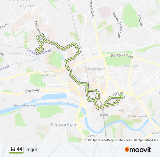 44 Route: Schedules, Stops & Maps - Ingol (Updated)
