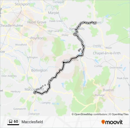 60 Route: Schedules, Stops & Maps - Macclesfield Bus Station (Bay 2 ...