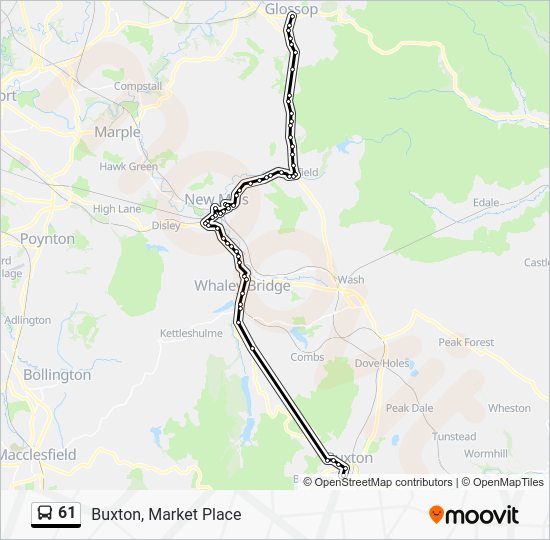 61 Route: Schedules, Stops & Maps - Buxton, Market Place (Updated)