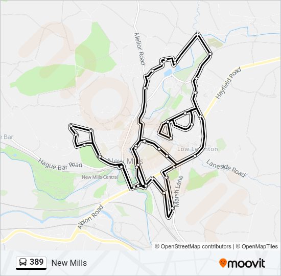 389 Route: Schedules, Stops & Maps - New Mills Circular (Updated)