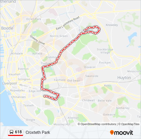 618 Route: Schedules, Stops & Maps - Croxteth Park (Updated)