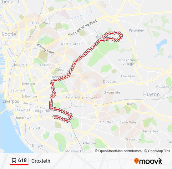 618 Route: Schedules, Stops & Maps - Croxteth (Updated)