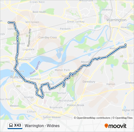 X43 Route: Schedules, Stops & Maps - Upton Rocks, Pex Hill (Updated)