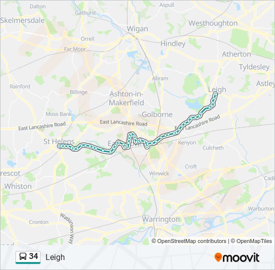 34 Route: Schedules, Stops & Maps - Leigh (Updated)