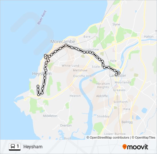 1 Route: Schedules, Stops & Maps - Heysham (Updated)