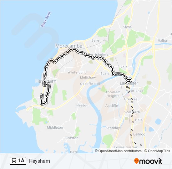 1a Route: Schedules, Stops & Maps - Heysham (Updated)