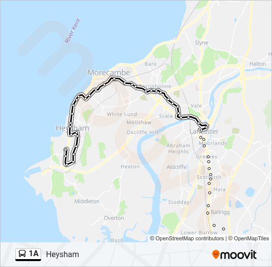 1a Route: Schedules, Stops & Maps - Heysham (Updated)
