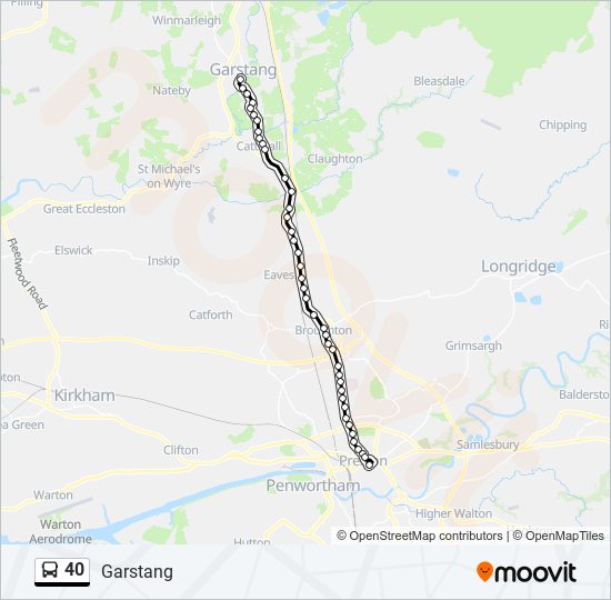 40 Route: Schedules, Stops & Maps - Garstang (Updated)
