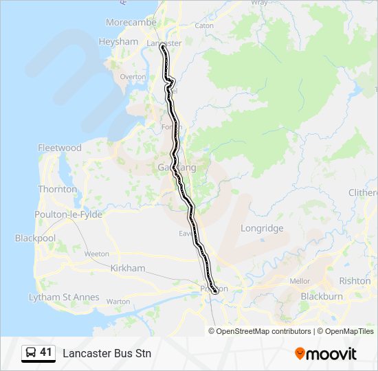 41 Route: Schedules, Stops & Maps - Lancaster Bus Stn (Updated)