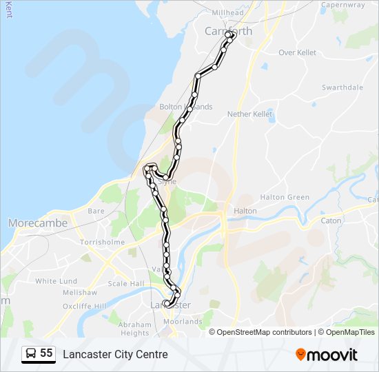 55 Route: Schedules, Stops & Maps - Lancaster City Centre (Updated)
