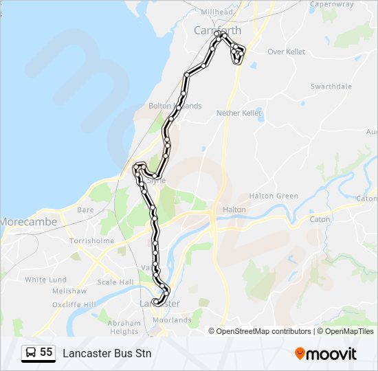 55 Route: Schedules, Stops & Maps - Lancaster Bus Stn (Updated)