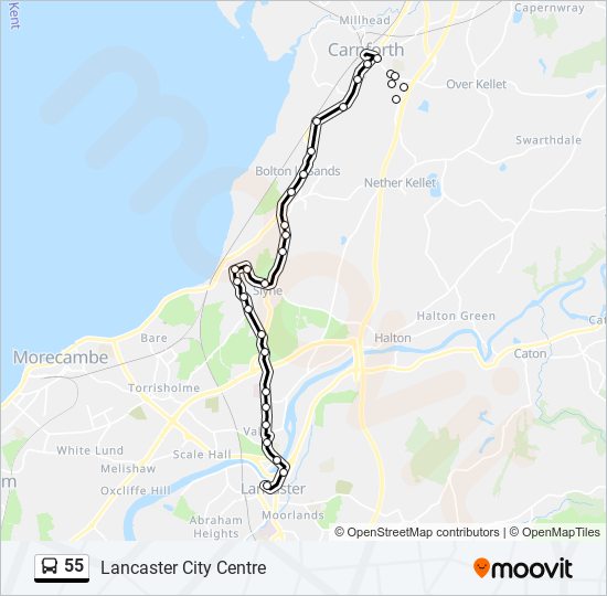 55 Route: Schedules, Stops & Maps - Lancaster City Centre (Updated)