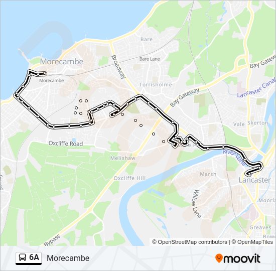6a Route: Schedules, Stops & Maps - Morecambe (Updated)