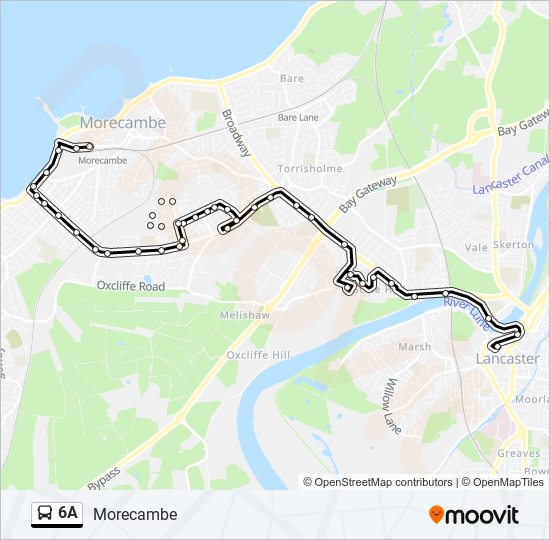 6a Route: Schedules, Stops & Maps - Morecambe (Updated)