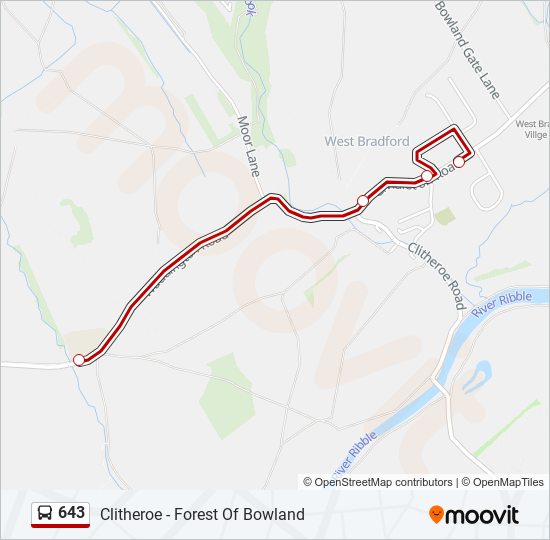 643 Route: Schedules, Stops & Maps - West Bradford (Updated)