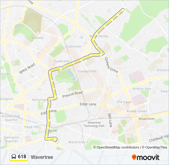 618 Route: Schedules, Stops & Maps - Wavertree (Updated)