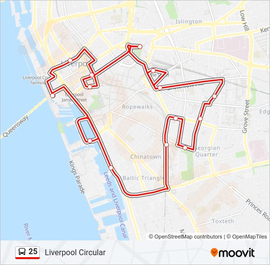 25 Route: Schedules, Stops & Maps - Liverpool Circular (Updated)