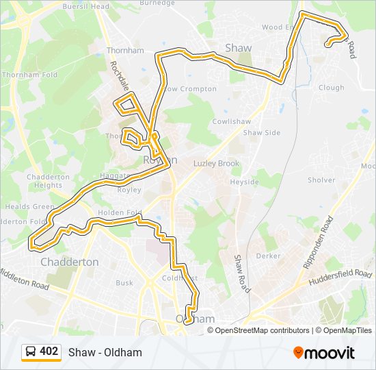 402 Route: Schedules, Stops & Maps - Oldham (Updated)