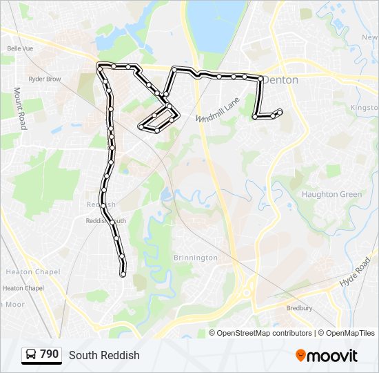 790 Route: Schedules, Stops & Maps - South Reddish (Updated)