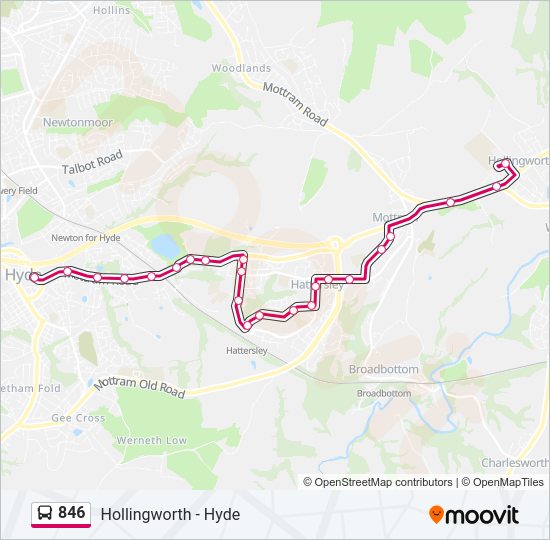 846 Route: Schedules, Stops & Maps - Hollingworth (Updated)