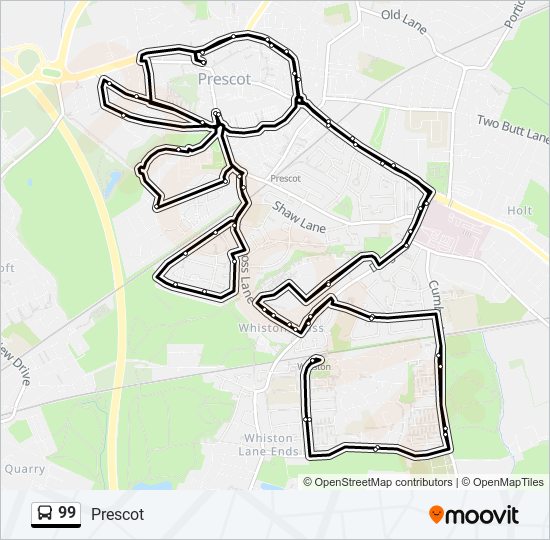 99 Route: Schedules, Stops & Maps - Prescot (Updated)