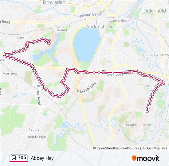 705 Route: Schedules, Stops & Maps - Abbey Hey (Updated)