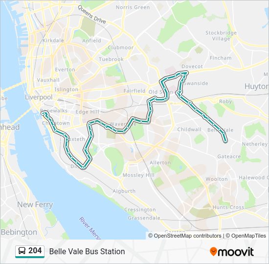 204 Route: Schedules, Stops & Maps - Belle Vale Bus Station (Updated)