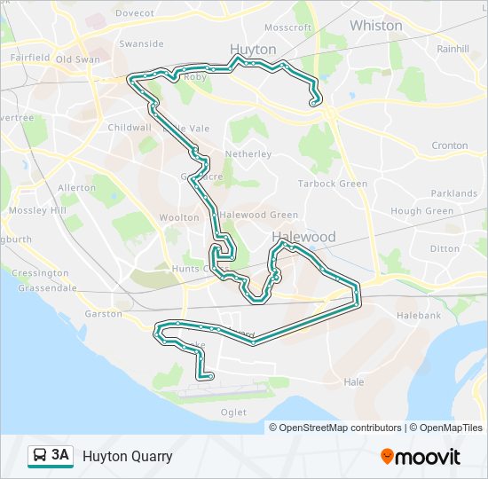 3a Route: Schedules, Stops & Maps - Huyton Quarry (Updated)