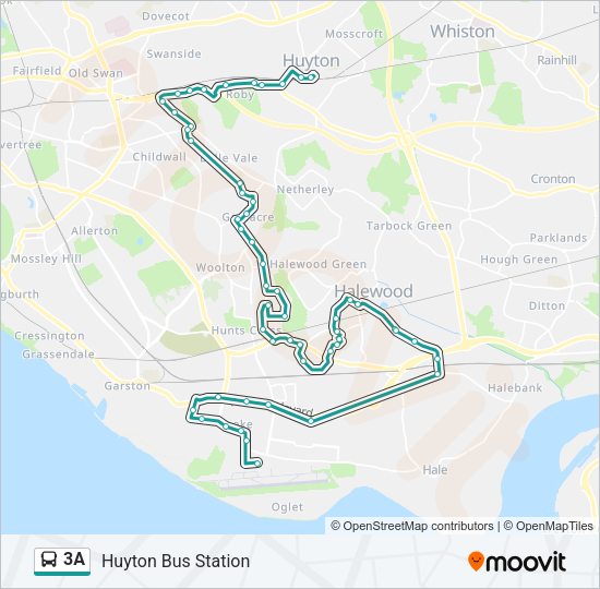 3a Route: Schedules, Stops & Maps - Huyton Bus Station (Updated)