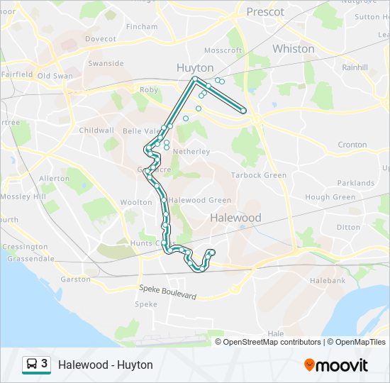 3 Route: Schedules, Stops & Maps - Huyton Quarry (Updated)