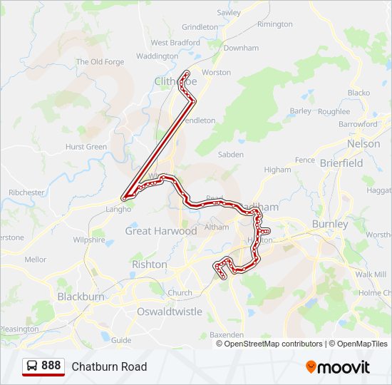 888 Route: Schedules, Stops & Maps - Chatburn Road (Updated)