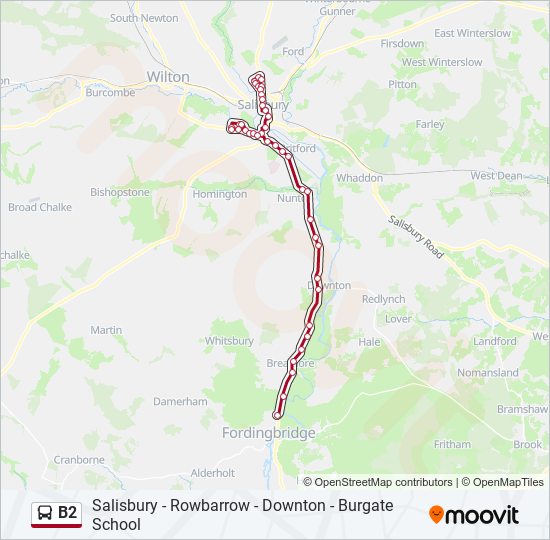 b2 Route: Schedules, Stops & Maps - Fordingbridge (Updated)