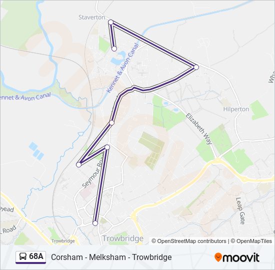68a Route: Schedules, Stops & Maps - Staverton (Updated)