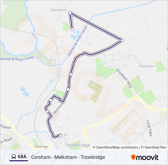 68a Route: Schedules, Stops & Maps - Staverton (Updated)