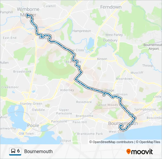 6 Route: Schedules, Stops & Maps - Bournemouth (Updated)