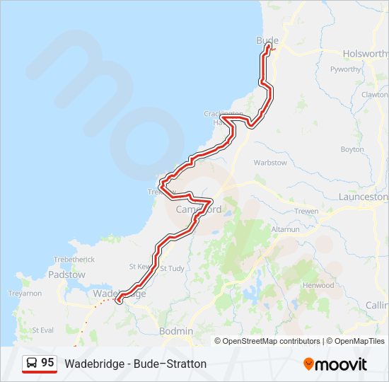 95 Route: Schedules, Stops & Maps - Bude (Updated)