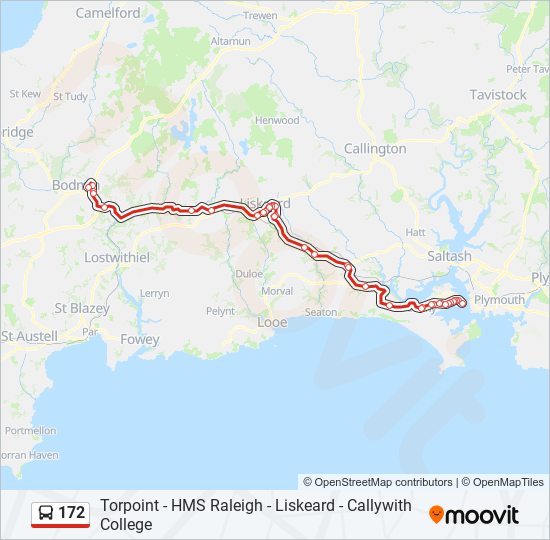 172 Route: Schedules, Stops & Maps - Bodmin (Updated)