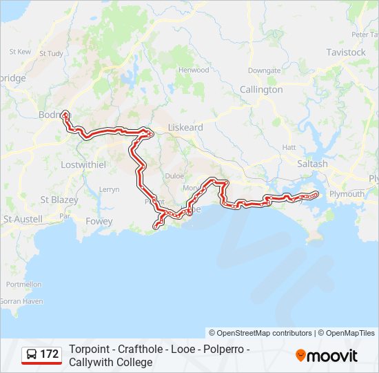 172 Route: Schedules, Stops & Maps - Bodmin (Updated)