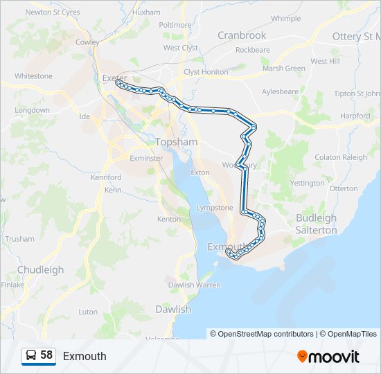 58 Route: Schedules, Stops & Maps - Exmouth (Updated)