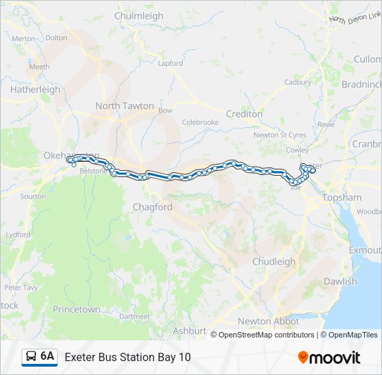 6A Route: Schedules, Stops & Maps - Exeter Bus Station Bay 10 (Updated)