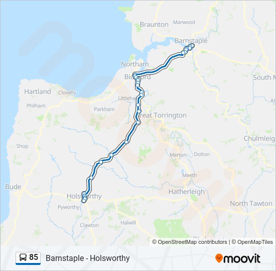 85 Route: Schedules, Stops & Maps - Barnstaple (Updated)