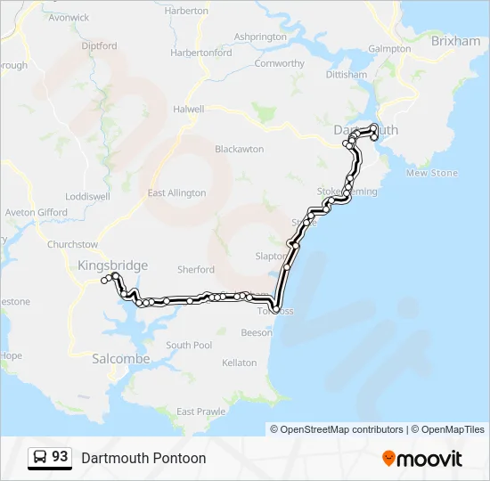 93 Route: Schedules, Stops & Maps - Dartmouth Pontoon (Updated)