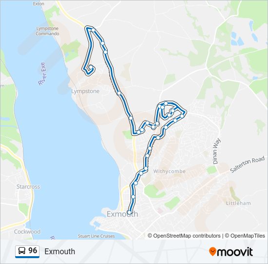 96 Route: Schedules, Stops & Maps - Exmouth (Updated)