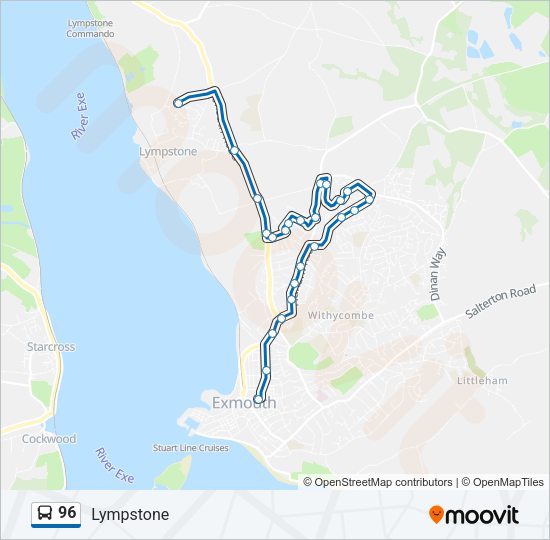 96 Route: Schedules, Stops & Maps - Lympstone (Updated)