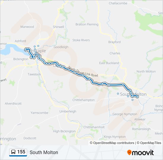 155 Route: Schedules, Stops & Maps - South Molton (Updated)
