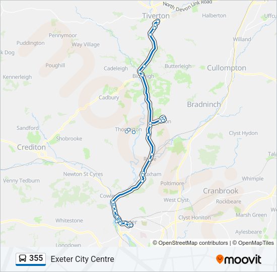 355 Route: Schedules, Stops & Maps - Exeter City Centre (Updated)